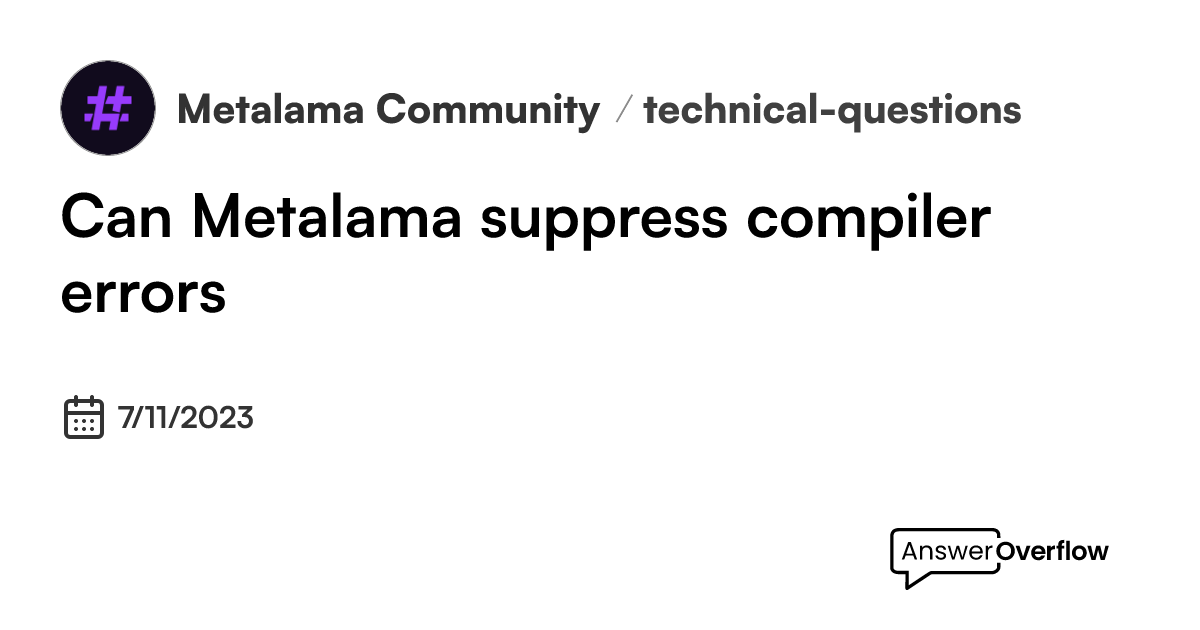 Can Metalama suppress compiler errors? - Metalama Community