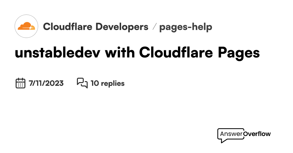 `unstable_dev` with Cloudflare Pages - Cloudflare Developers