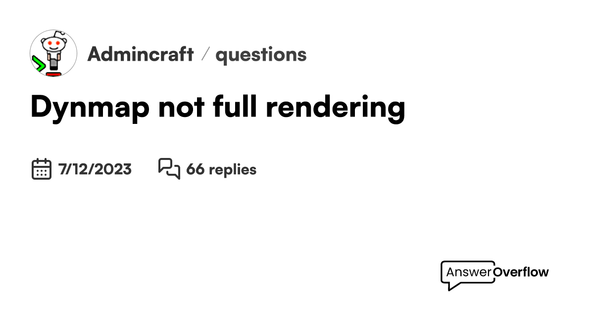 Dynmap not full rendering - Admincraft