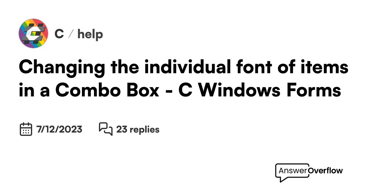 Changing the individual font of items in a Combo Box - C# Windows Forms - C#