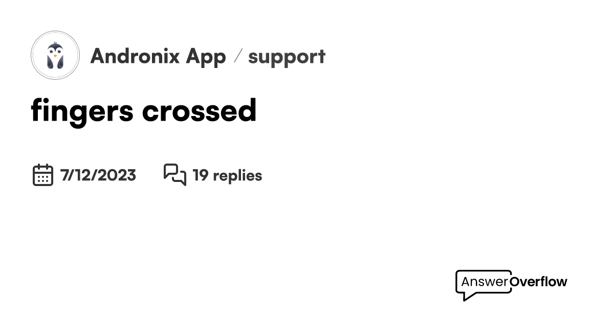 fingers crossed - Andronix App