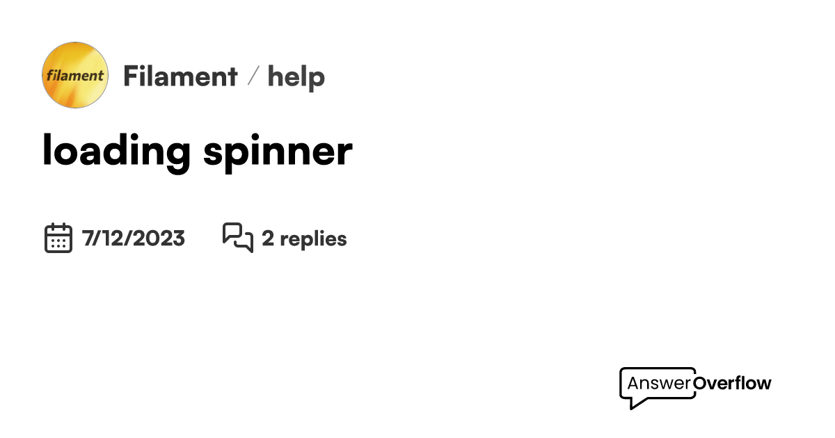 loading spinner - Filament