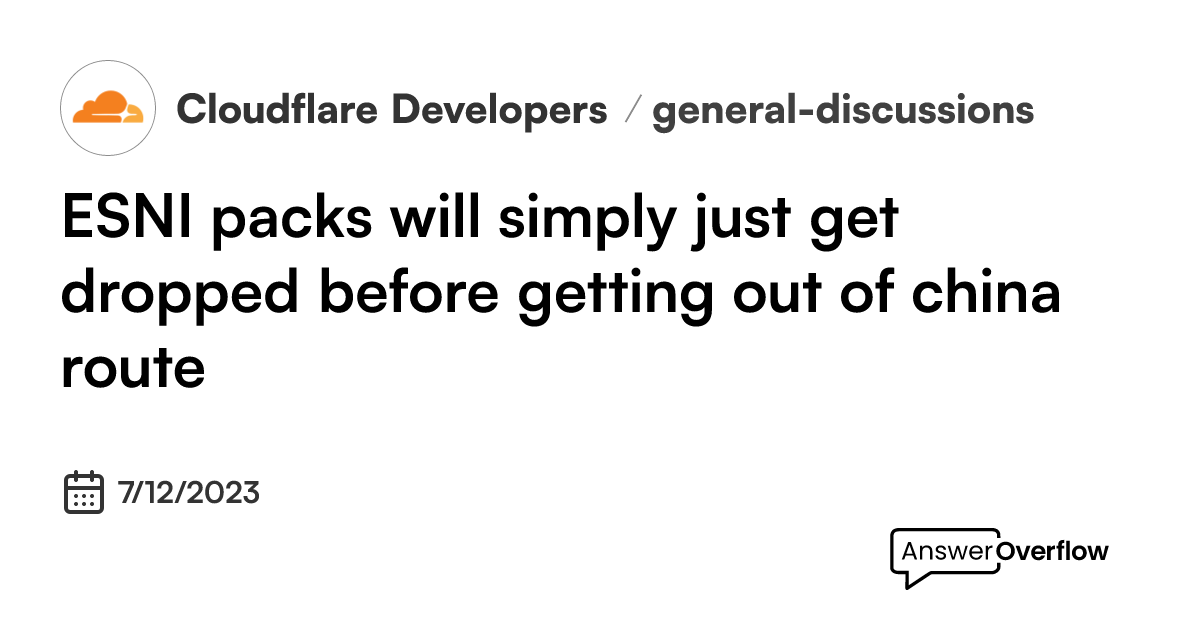 ESNI packs will simply just get dropped before getting out of china ...