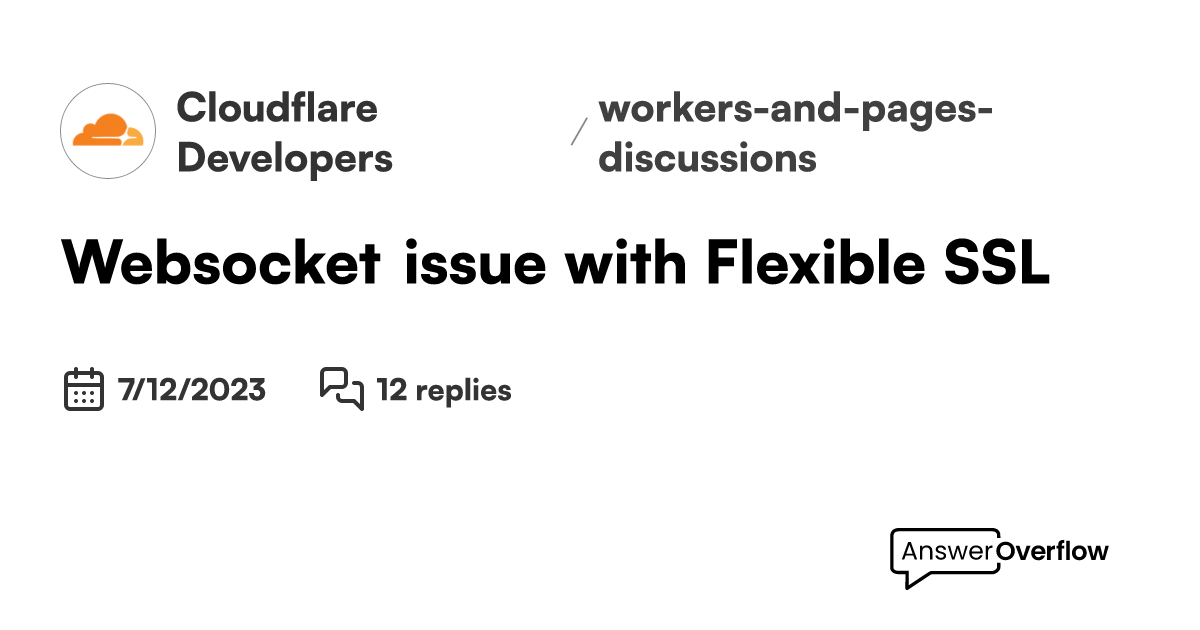 Websocket Issue With Flexible Ssl Cloudflare Developers