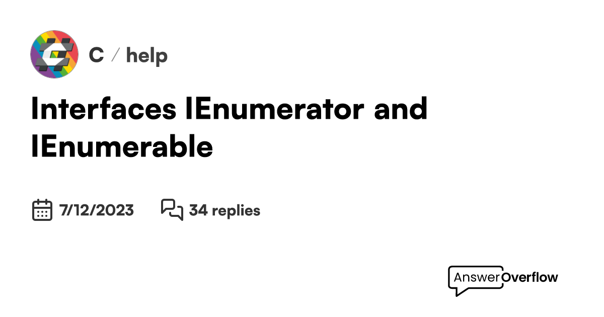 Interfaces, IEnumerator and IEnumerable - C#
