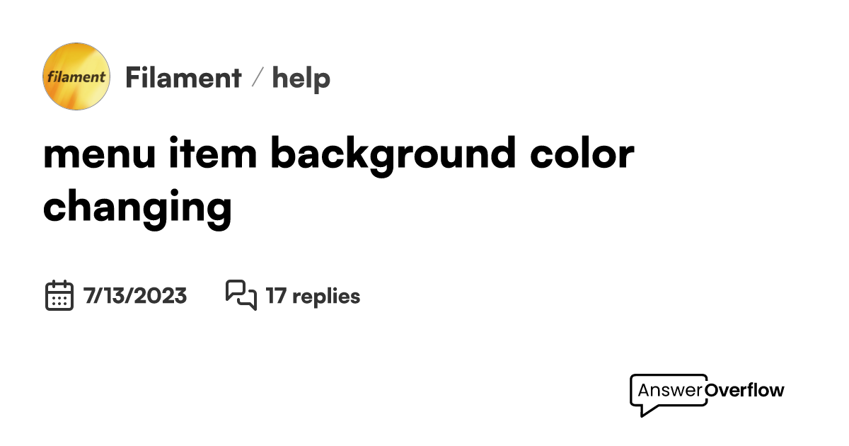 menu item background color changing - Filament