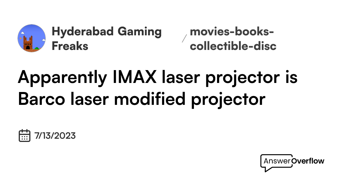 Apparently IMAX laser projector is Barco laser modified projector ...