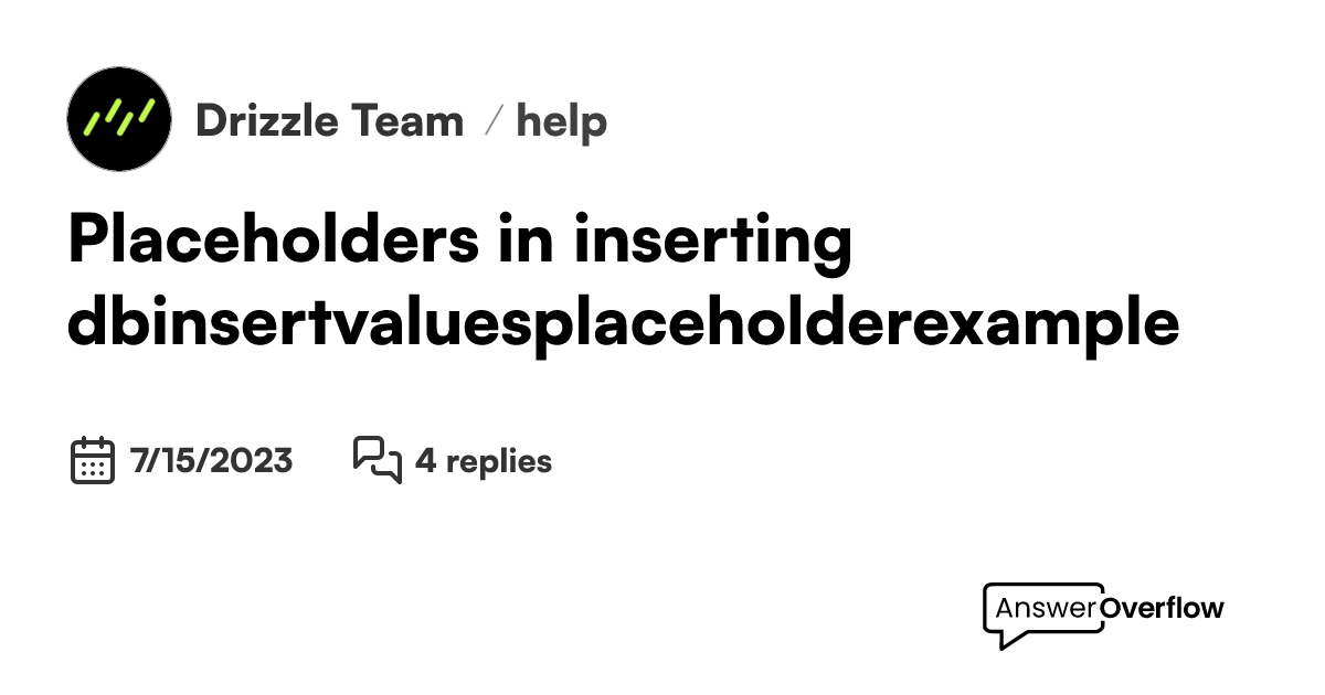 Placeholders in inserting: db.insert().values(placeholder('example ...