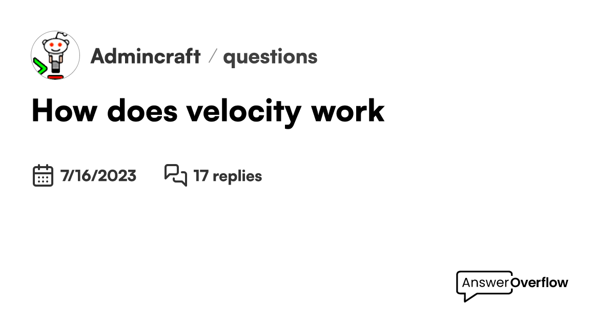 How does velocity work? - Admincraft