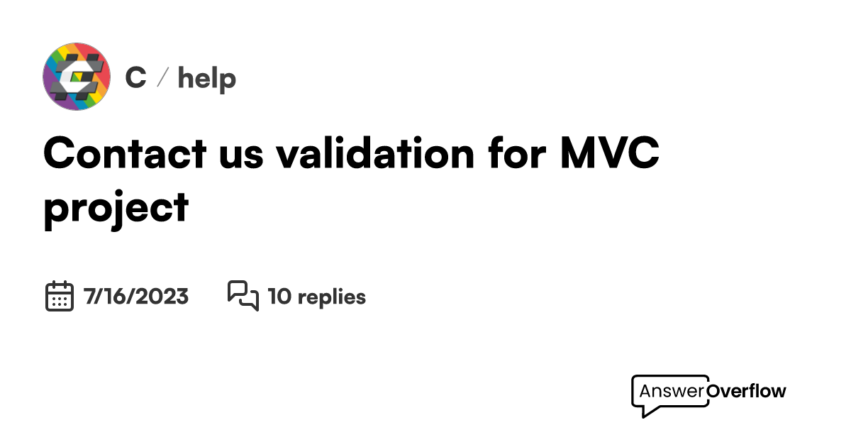 Contact us validation for MVC project - C#