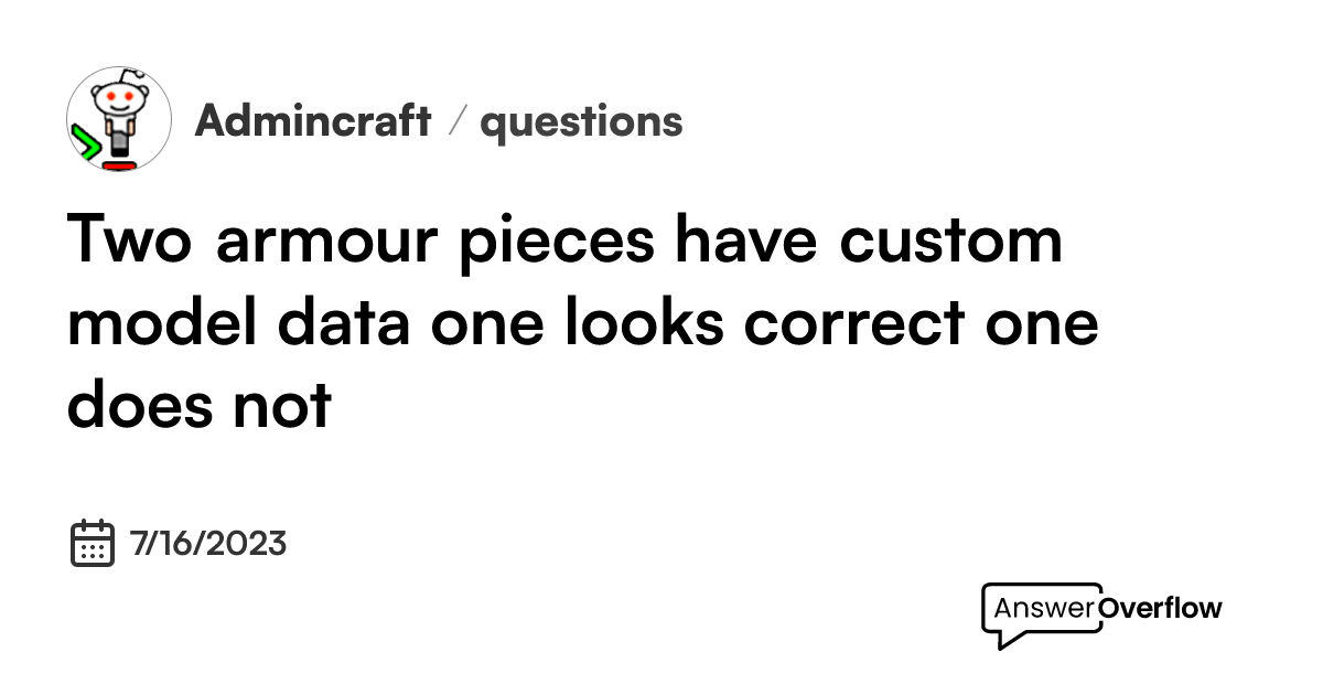 Two armour pieces have custom model data, one looks correct, one does ...