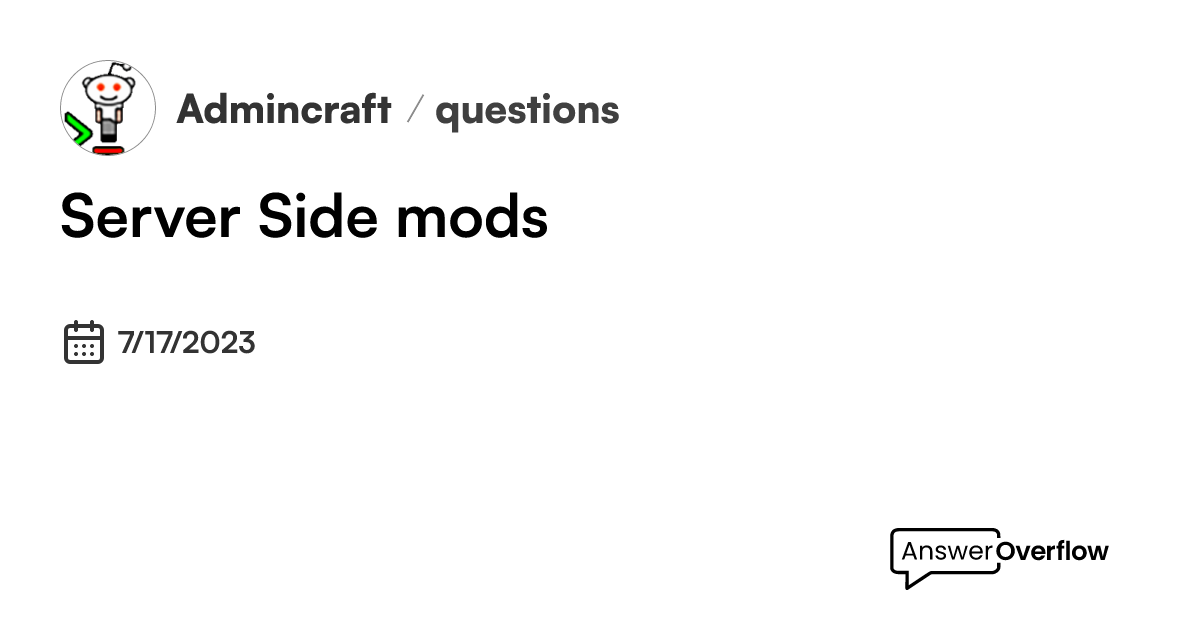 Server Side mods - Admincraft