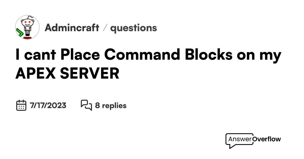 I cant Place Command Blocks on my APEX SERVER. - Admincraft