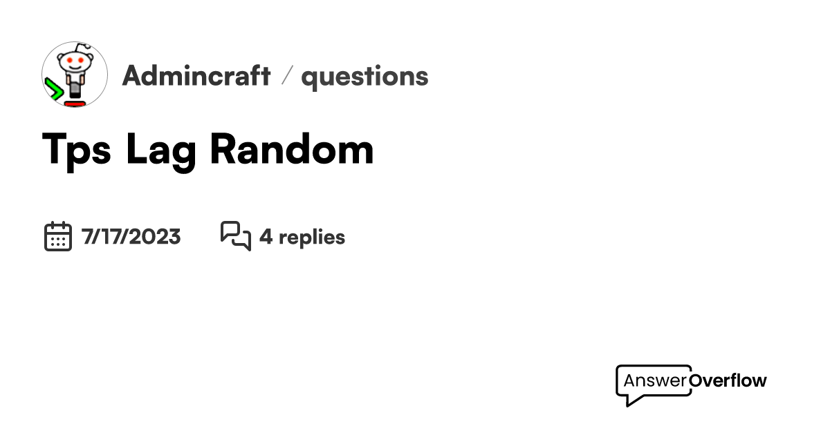 Tps Lag Random - Admincraft