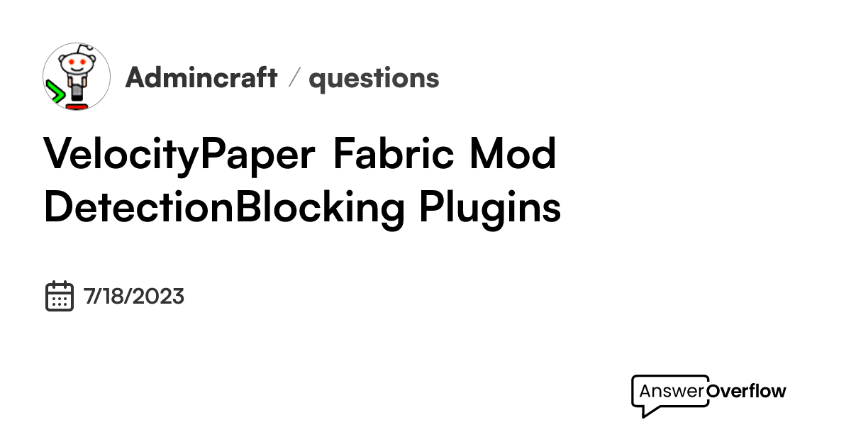Velocity/Paper Fabric Mod Detection/Blocking Plugins? - Admincraft