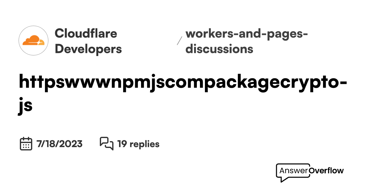 - Cloudflare Developers