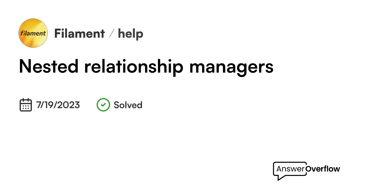 Nested relationship managers - Filament