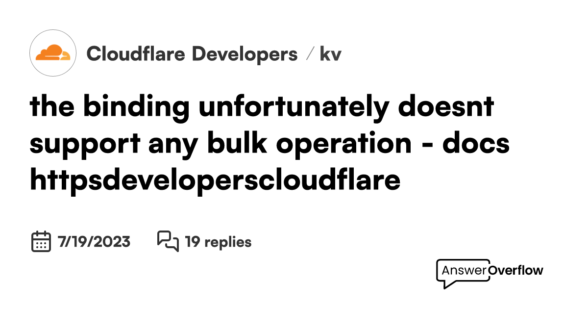 the binding unfortunately doesn't support any bulk operation - docs: https://developers ...