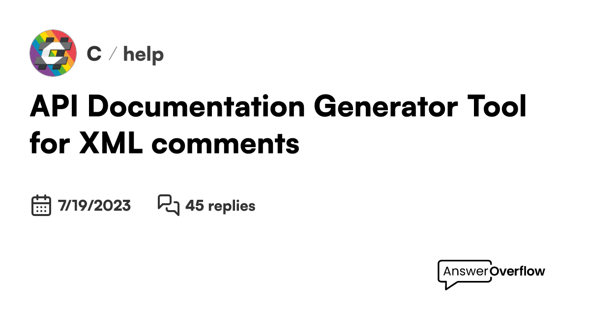 Api Documentation Generator Tool For Xml Comments C