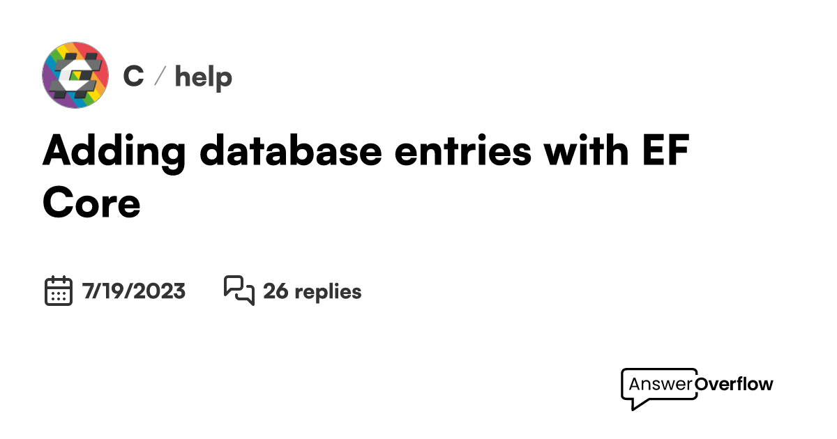 Adding database entries with EF Core - C#