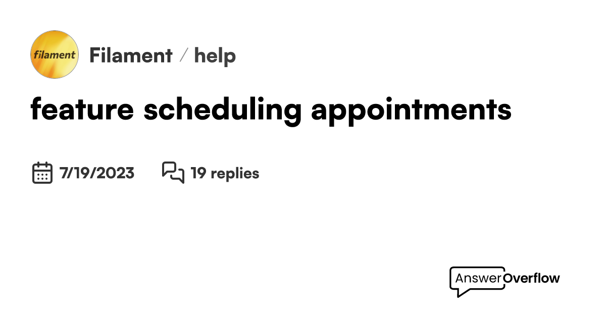 feature scheduling appointments - Filament
