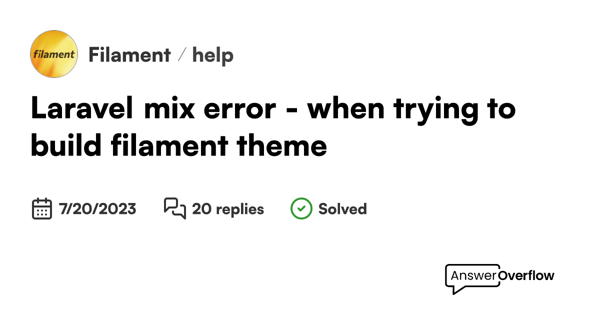 Laravel mix error - when trying to build filament theme - Filament