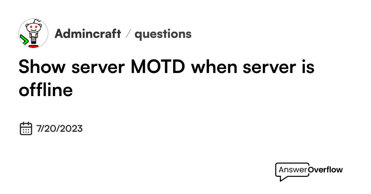 Show server MOTD when server is offline - Admincraft