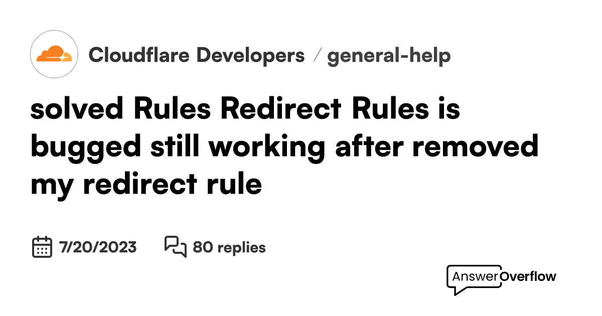 [solved] Rules | Redirect Rules is bugged, still working after removed my redirect rule ...