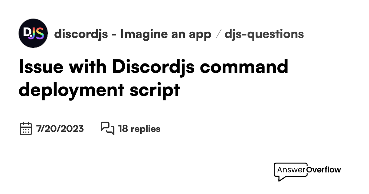 Issue with Discord.js command deployment script - discord.js - Imagine an app