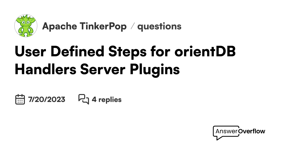 User Defined Steps for orientDB Handlers (Server Plugins) - Apache TinkerPop
