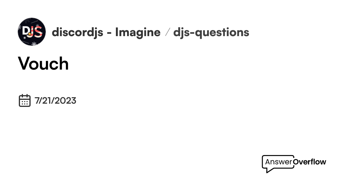 Vouch - discord.js - Imagine an app