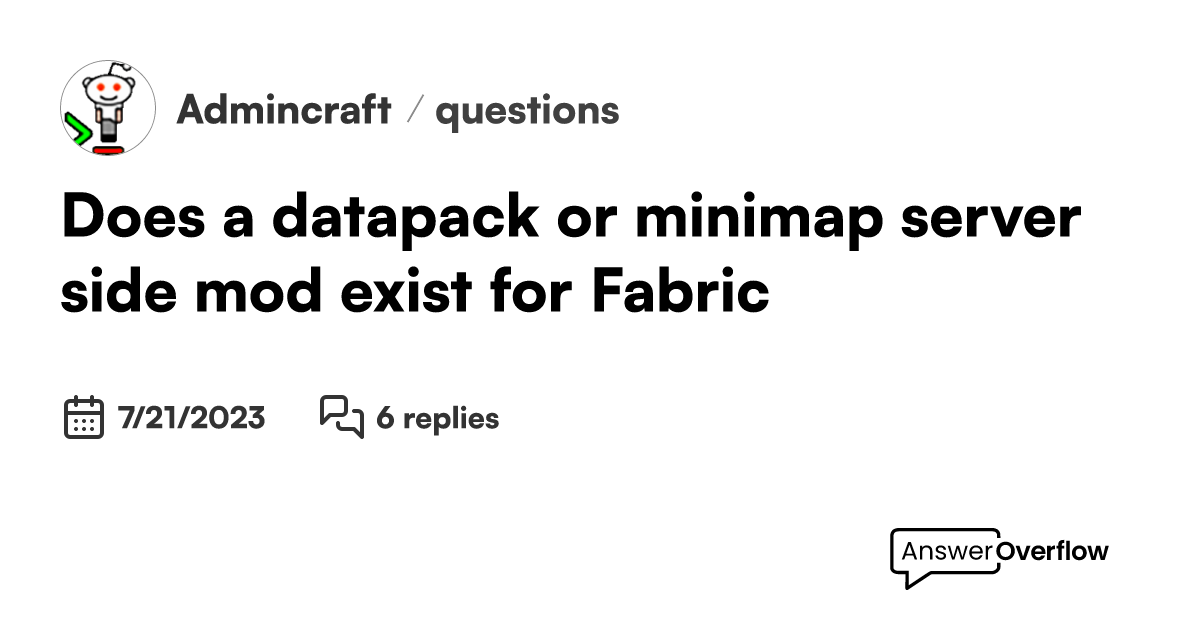 Does a datapack or minimap server side mod exist for Fabric? - Admincraft