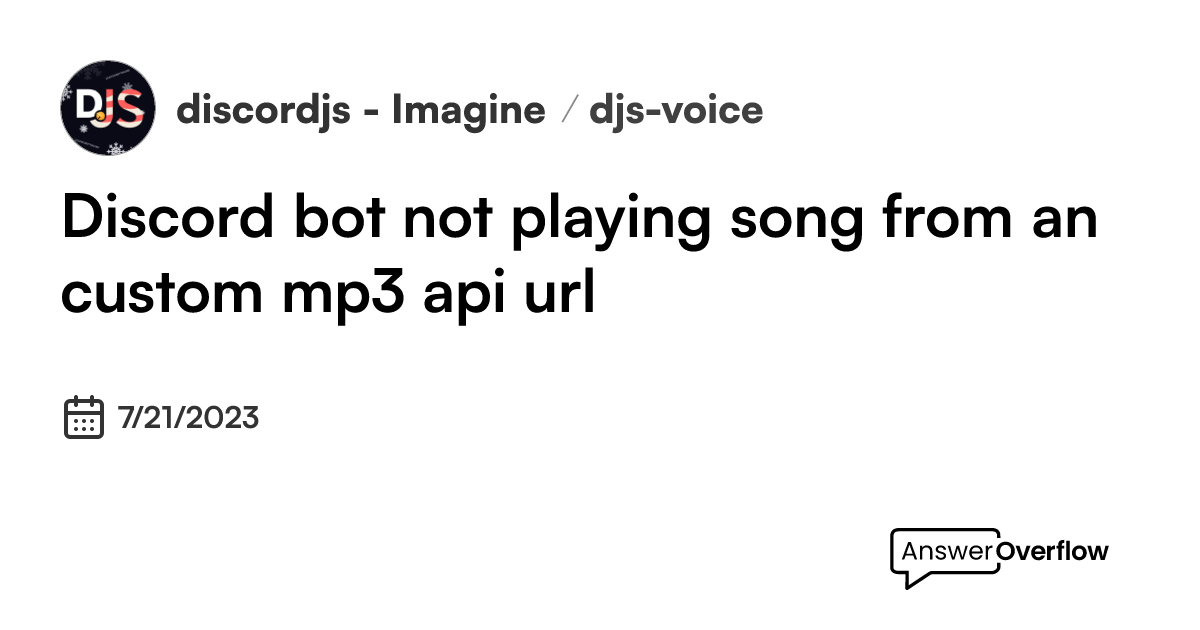 Discord bot not playing song from an custom mp3 api url - discord.js - Imagine an app