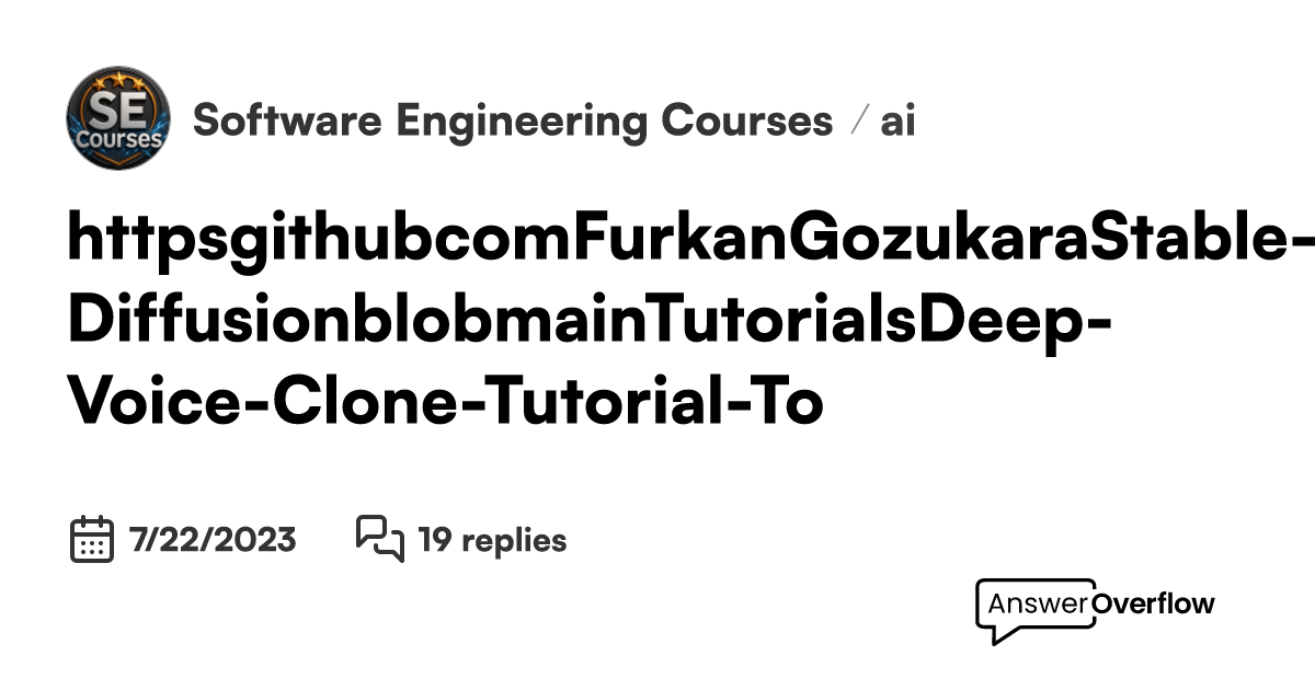 https://github.com/FurkanGozukara/Stable-Diffusion/blob/main/Tutorials/Deep-Voice-Clone-Tutorial ...