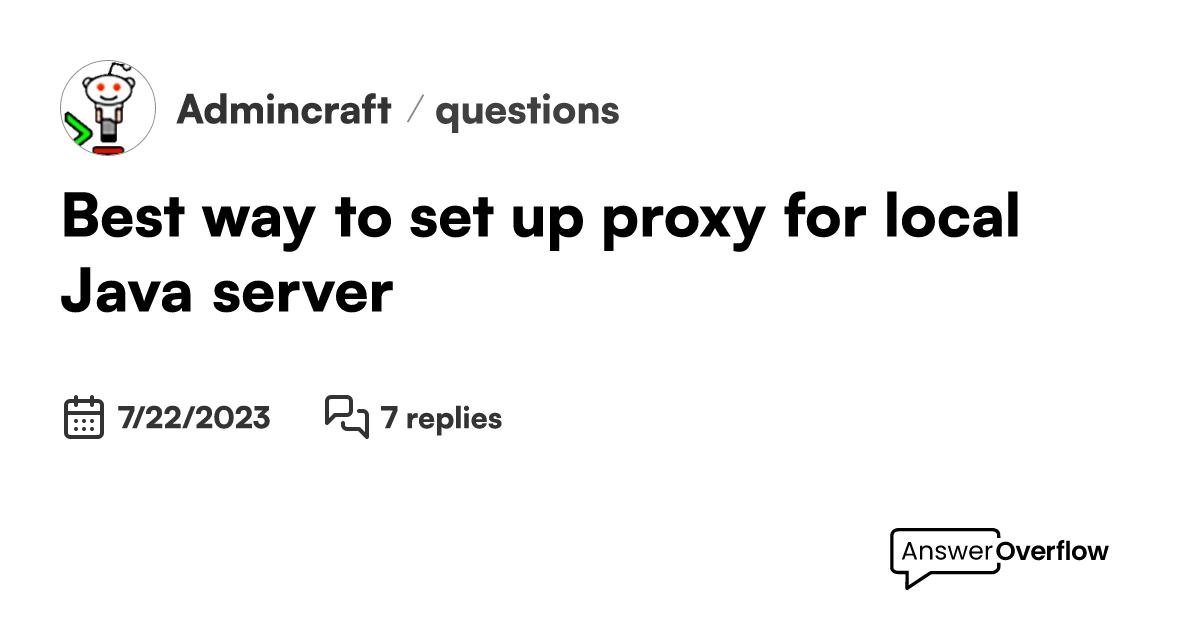 Best way to set up proxy for local Java server - Admincraft