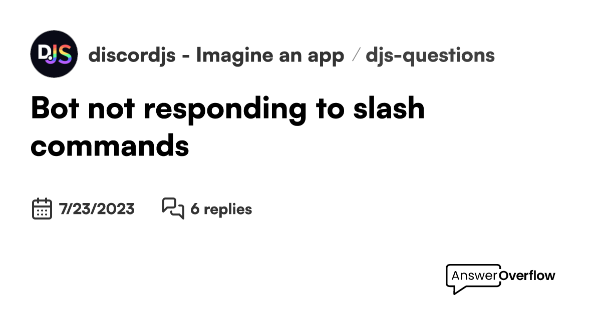 Bot not responding to slash commands - discord.js - Imagine an app