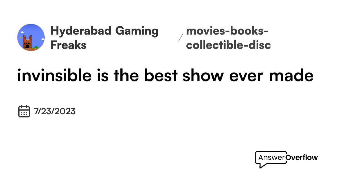 invinsible is the best show ever made - Hyderabad Gaming Freaks!🎮🇮🇳