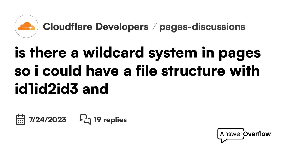 is there a "wildcard" system in pages, so i could have a file structure with `/:id1/:id2/:id3 ...