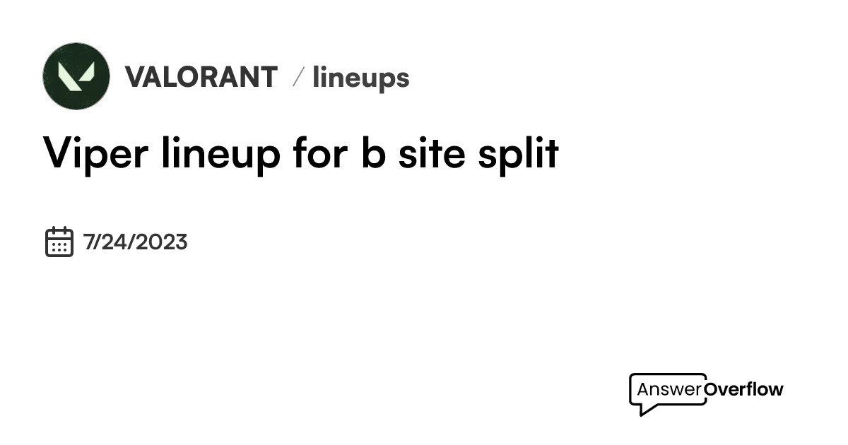 Viper lineup for b site, split. - VALORANT