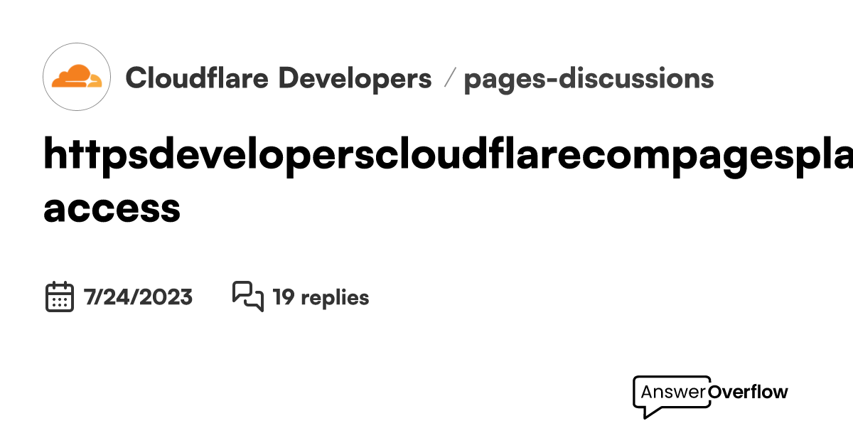 https://developers.cloudflare.com/pages/platform/functions/plugins/cloudflare-access ...