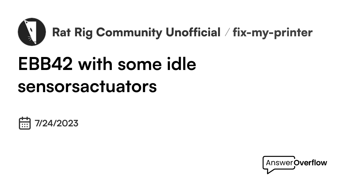 EBB42 with some idle sensors/actuators - Rat Rig Community [Unofficial]