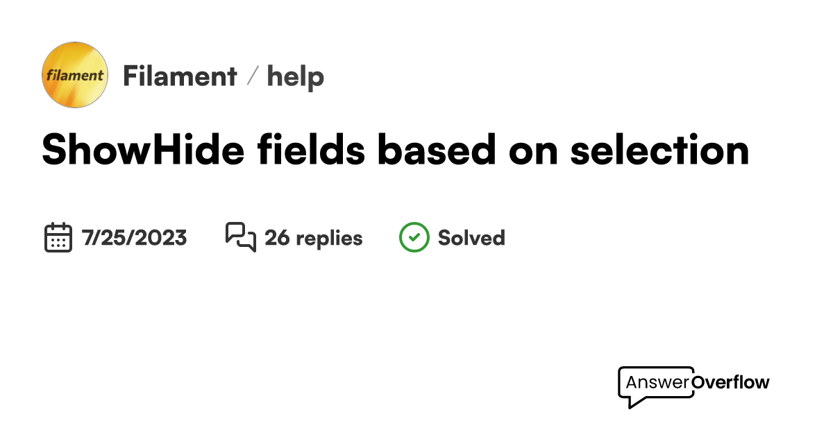 Show/Hide fields based on selection - Filament