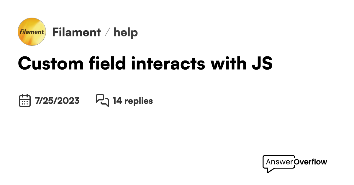 Custom field interacts with JS - Filament