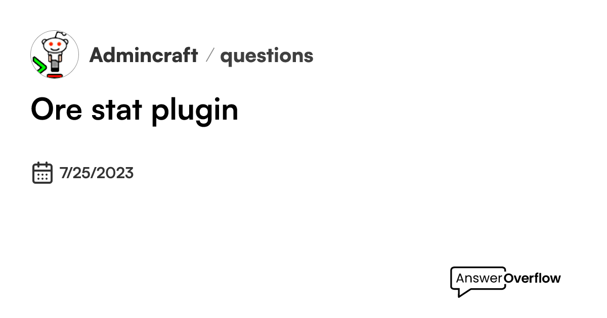 Ore stat plugin - Admincraft