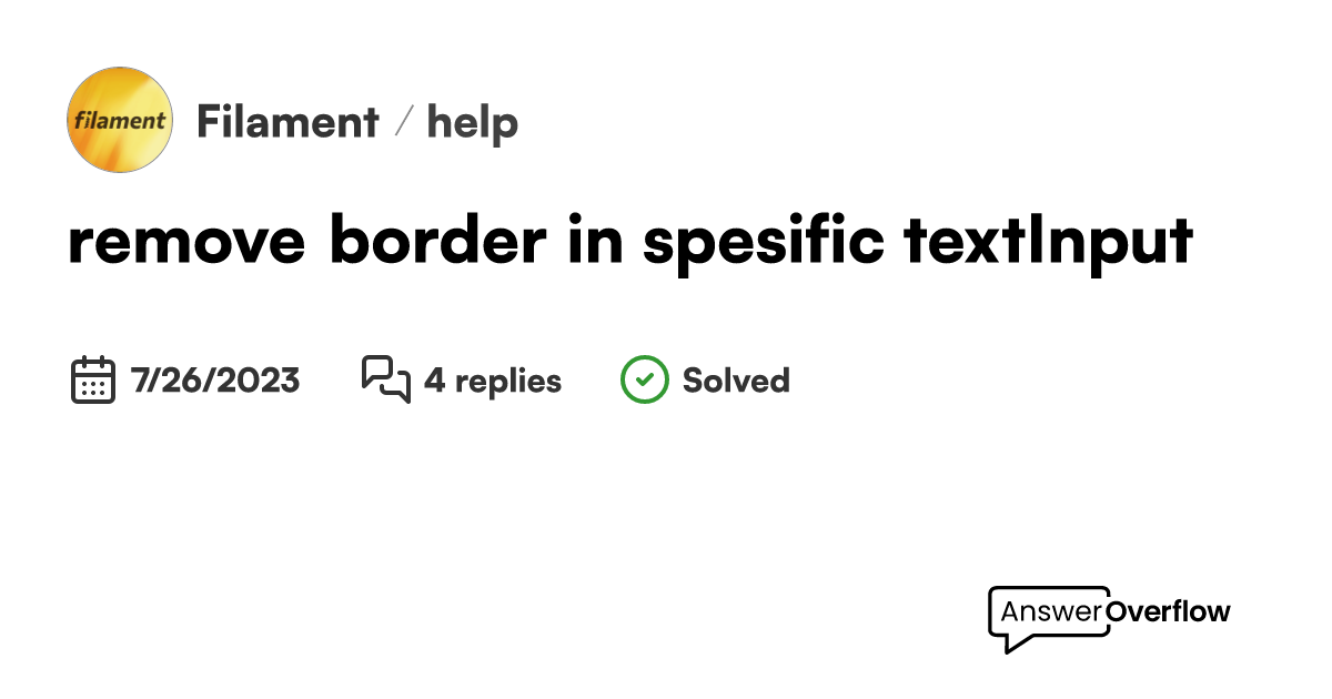 Remove Border In Spesific Textinput Filament 