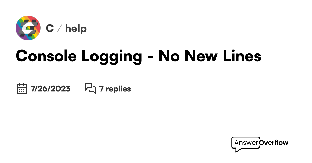 Console Logging - No New Lines - C#