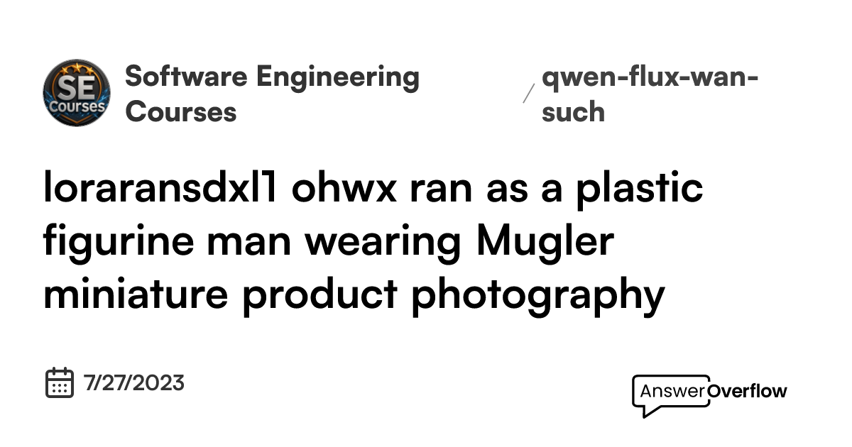 ohwx ran as a plastic figurine, man wearing Mugler, miniature product ...