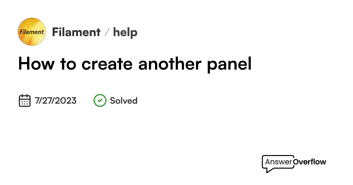 How to create another panel?! - Filament