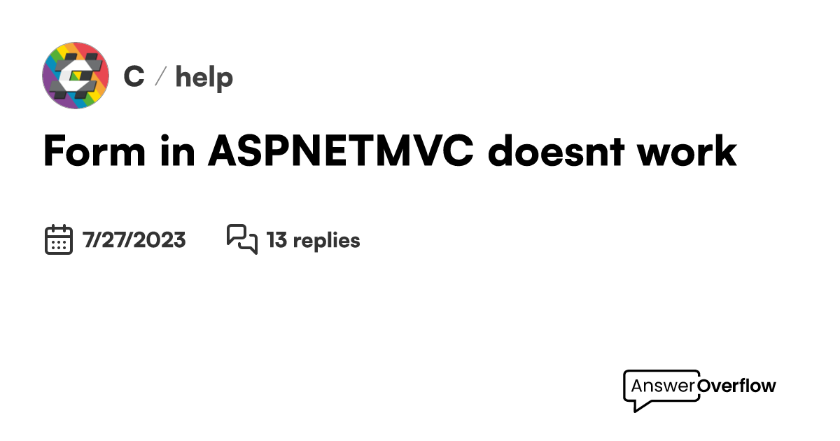 Form in ASP.NET.MVC doesn't work - C#