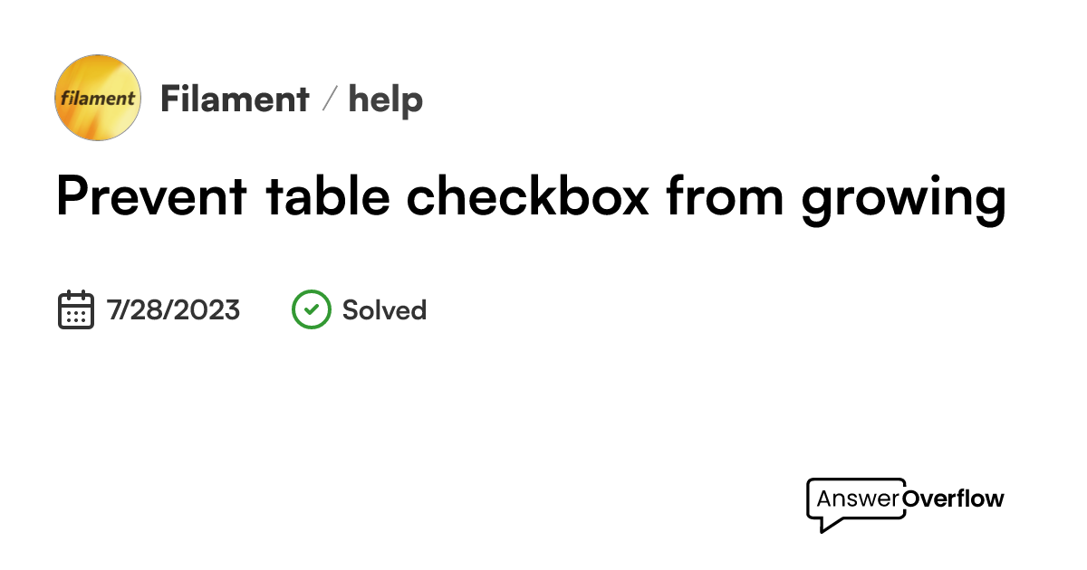 Prevent table checkbox from growing - Filament